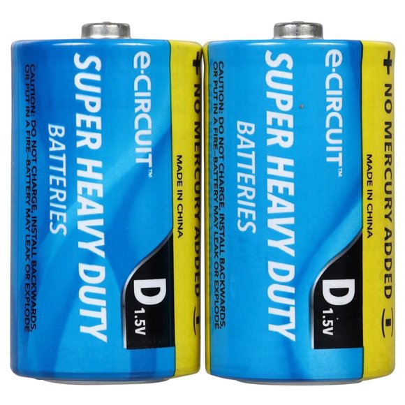 E-Circuit | Other | Ecircuit Super Heavy Duty D Batteries 2ct Pack ...